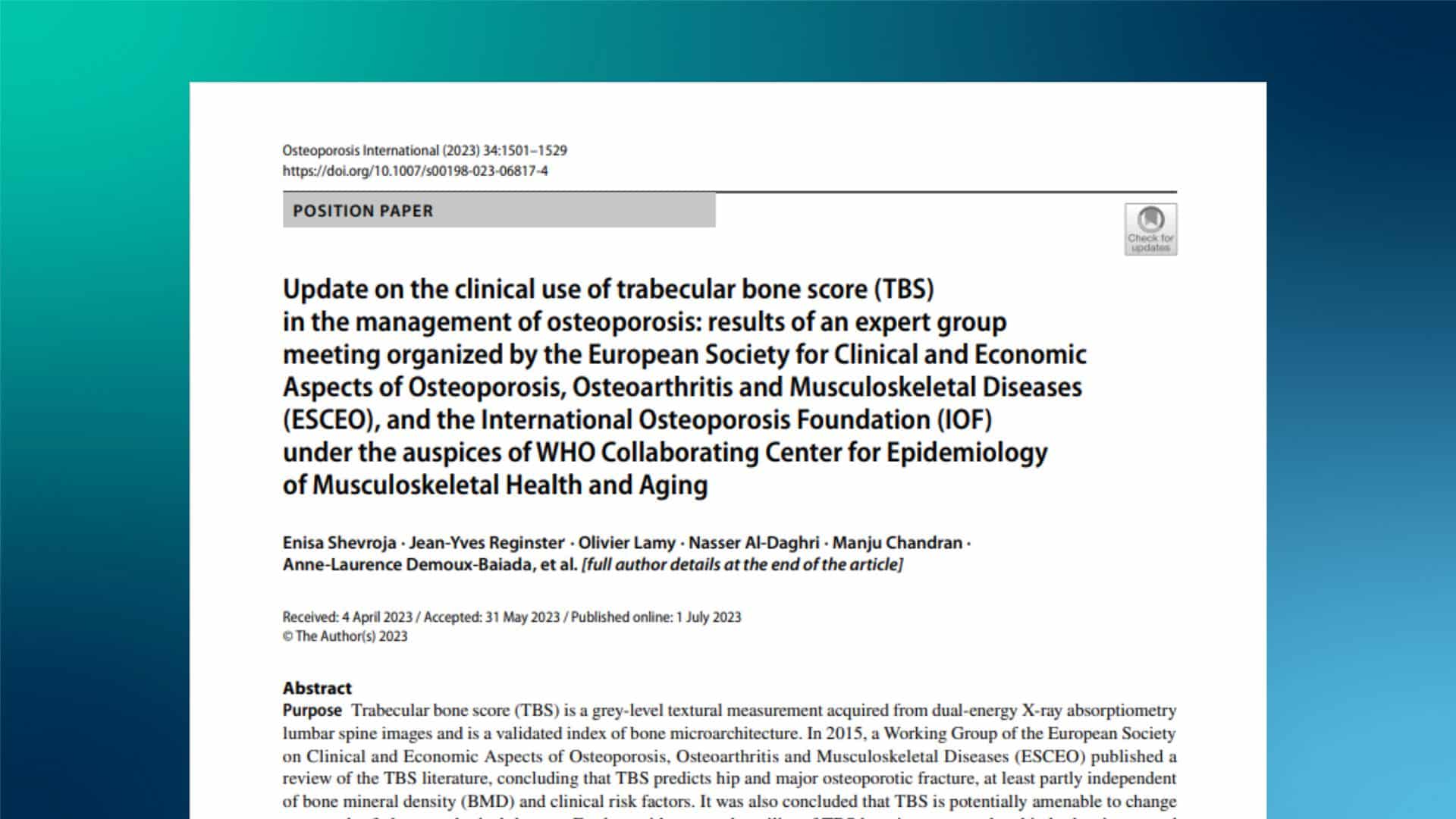 Medimaps Group deep-tech TBS software endorsed by international experts working group to inform ...